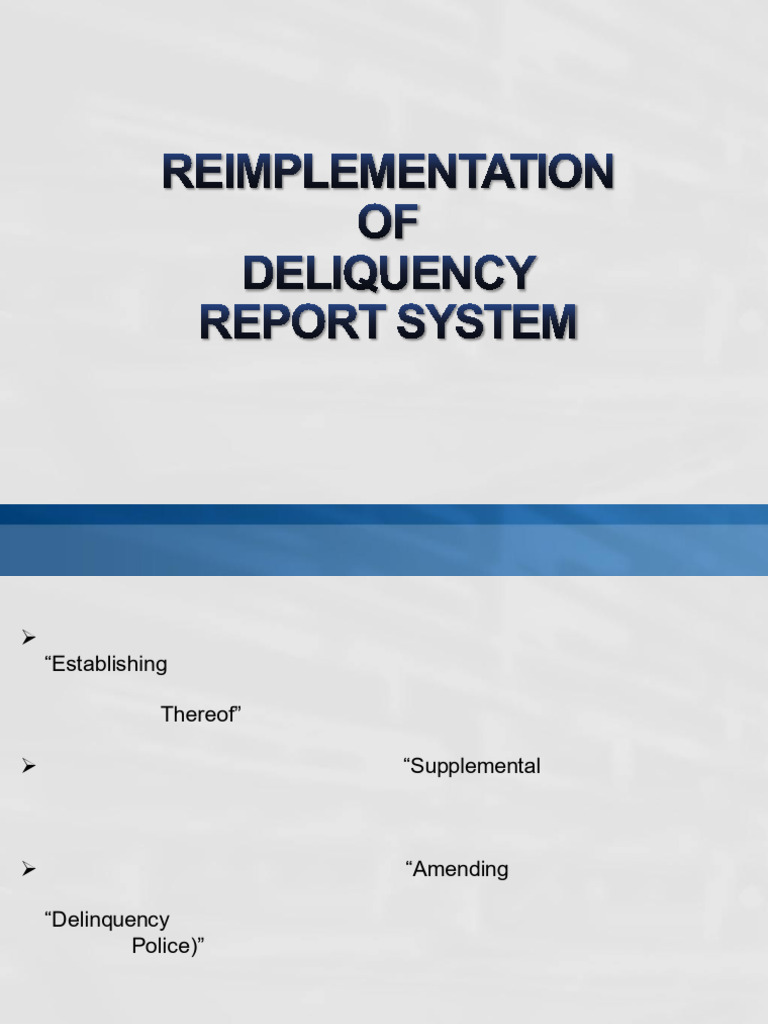 PNP Delinquency Report System Guidelines | PDF | Fashion | Clothing