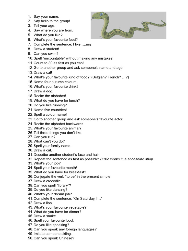 Snakes and Ladders Questions | PDF