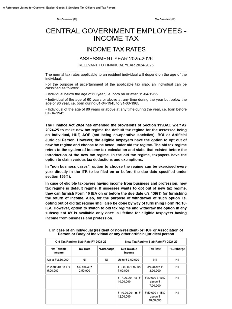 Income Tax Slabs FY 2024-25 Overview | PDF | Tax Deduction | Taxes