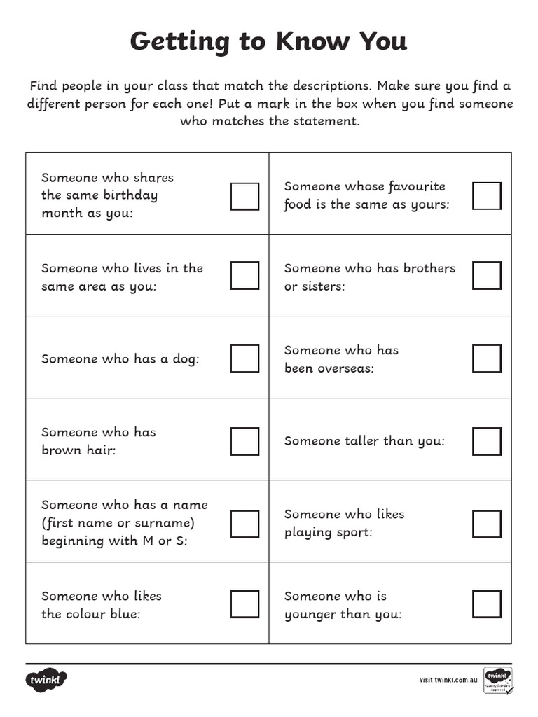 Au C 366 Getting To Know You Activity Sheet Ver 1 | PDF