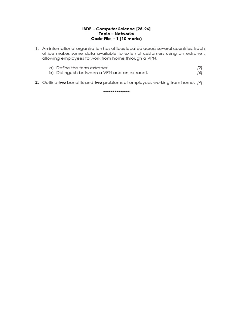 IBDP 12 Networks July CF 1 | PDF