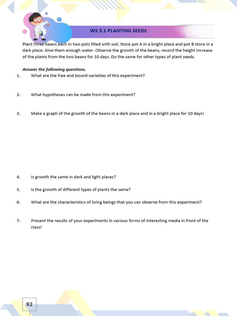 Worksheet 3 Living Things | PDF | Experiment | Biology