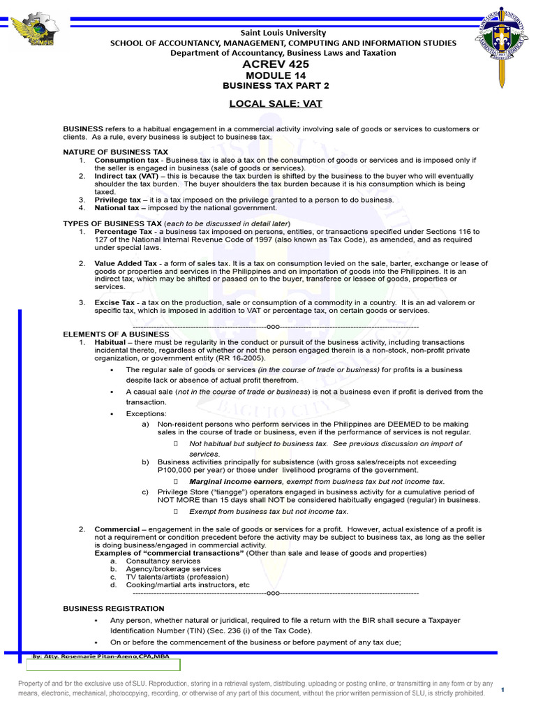 VAT on Local Sales of Businesses | PDF | Taxes | Value Added Tax