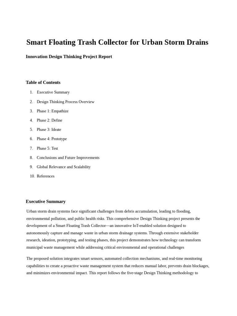2 Smart Floating Trash Collector For Urban Storm Drain Final | PDF ...