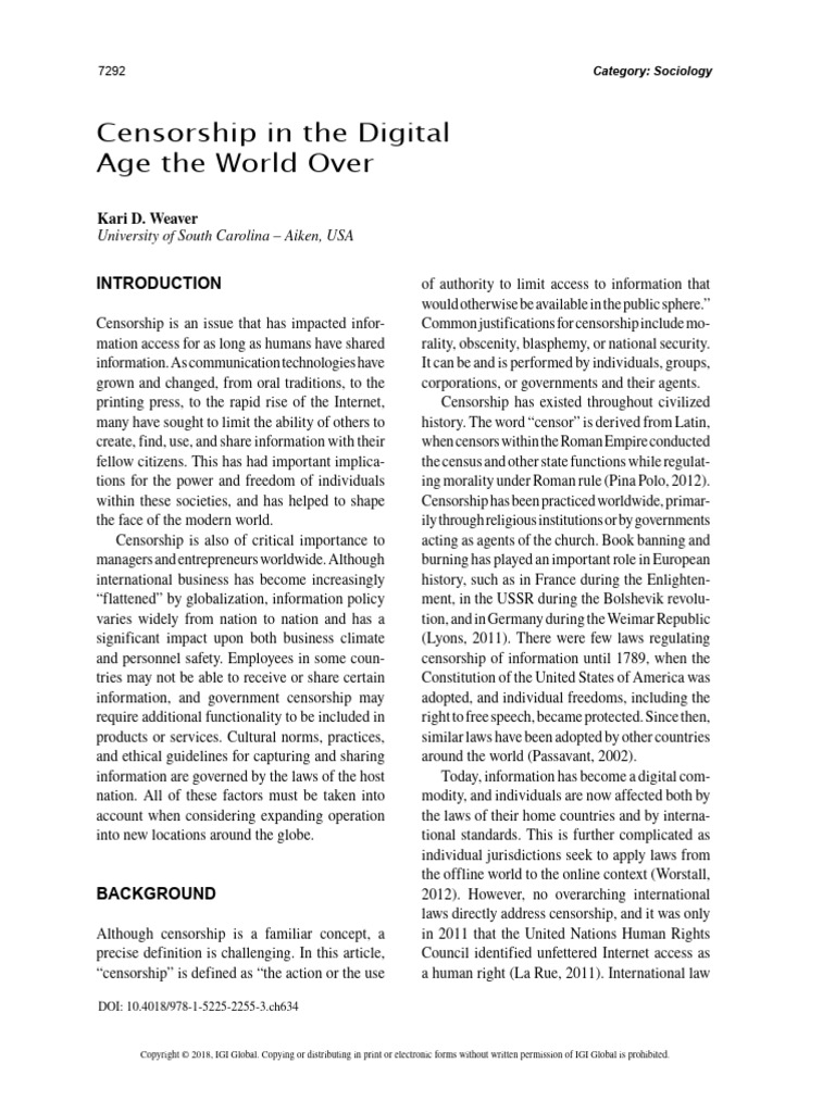 Censorship in the Digital Era | PDF | Censorship | Internet