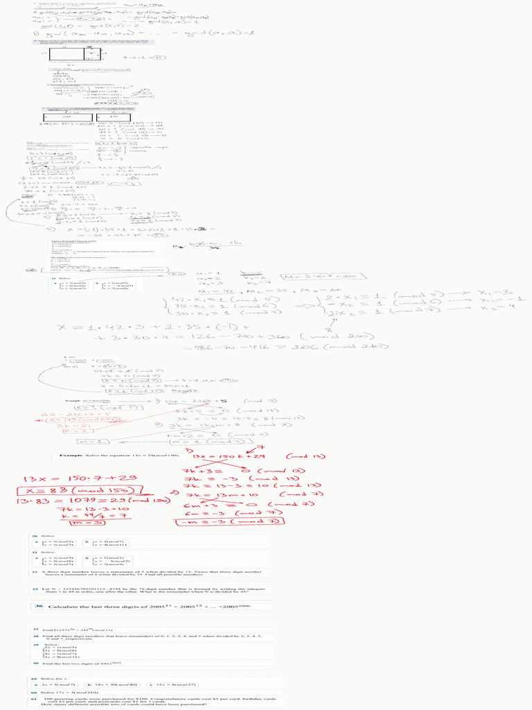 Chinese Reminder Theorem | PDF