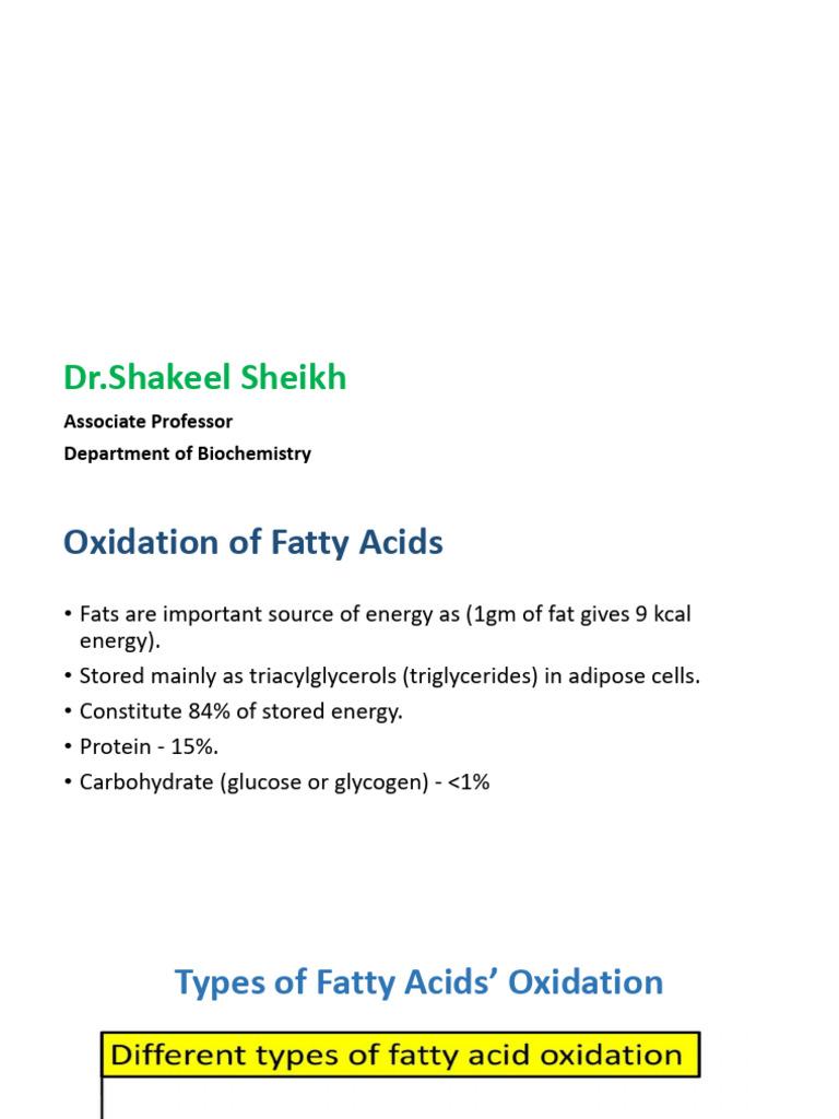 Fatty Acid Oxidation Mechanisms Explained | PDF | Triglyceride | Nutrients