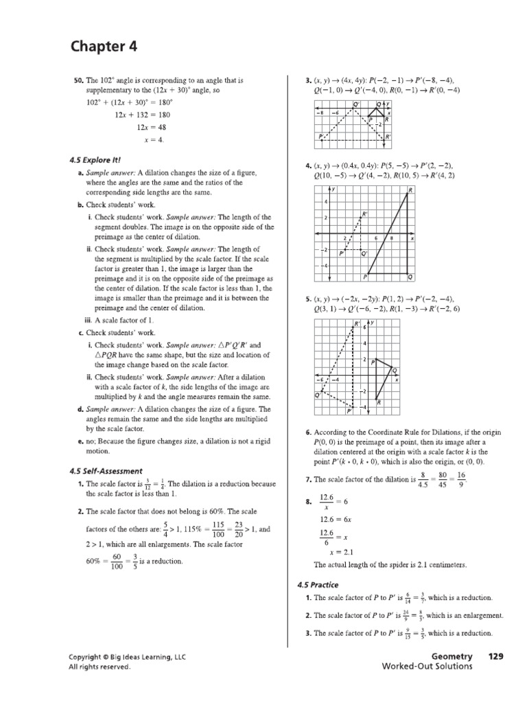 4.5 Dilations Answers | PDF
