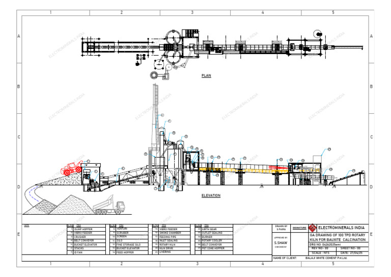 Ga Drawing of 100 TPD Rotary Kiln For Bauxite Calcination | PDF ...