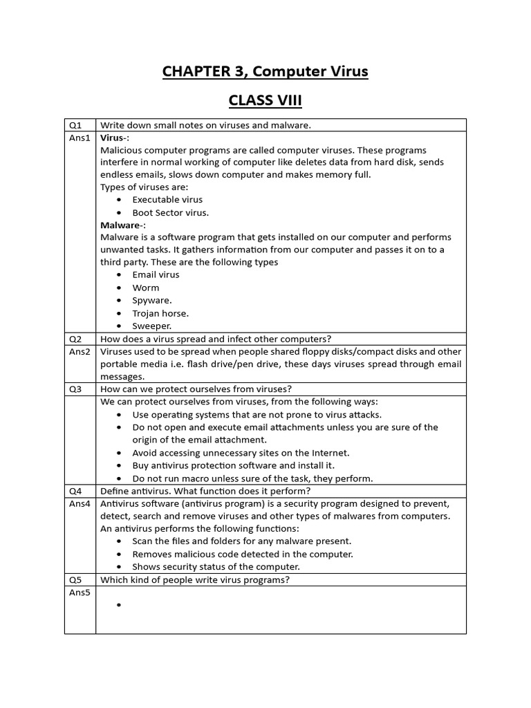 Understanding Computer Viruses for Class 8 | PDF | Computer Virus | Malware