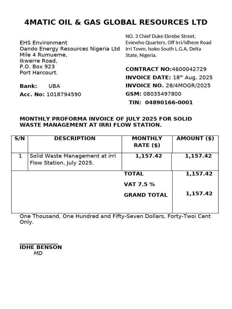 4matic Invoice March 2024-10 | PDF | Materials | Environmental Issues