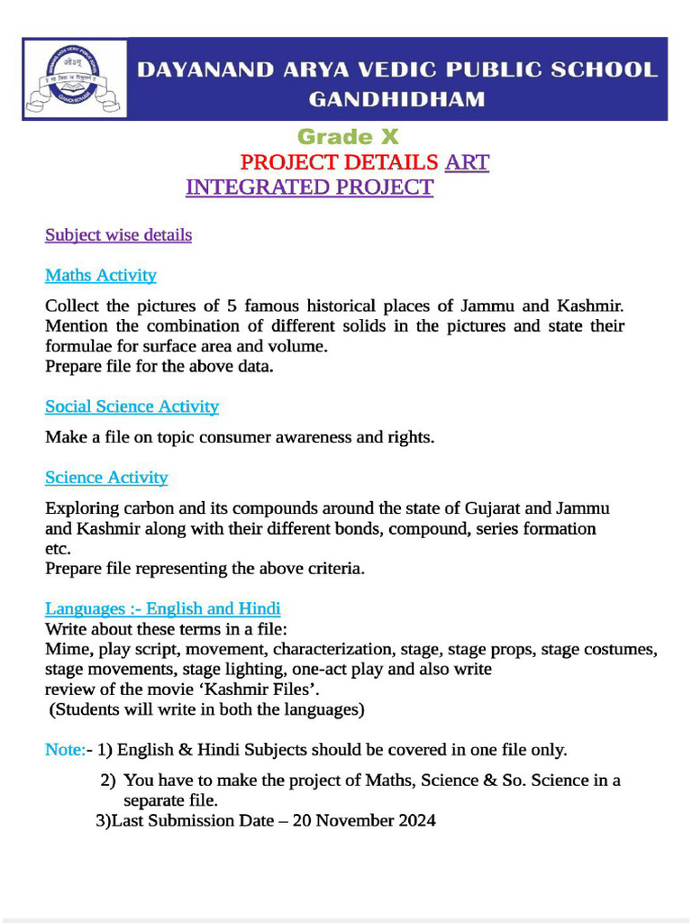 Art Integrated Project 2024-25 | PDF