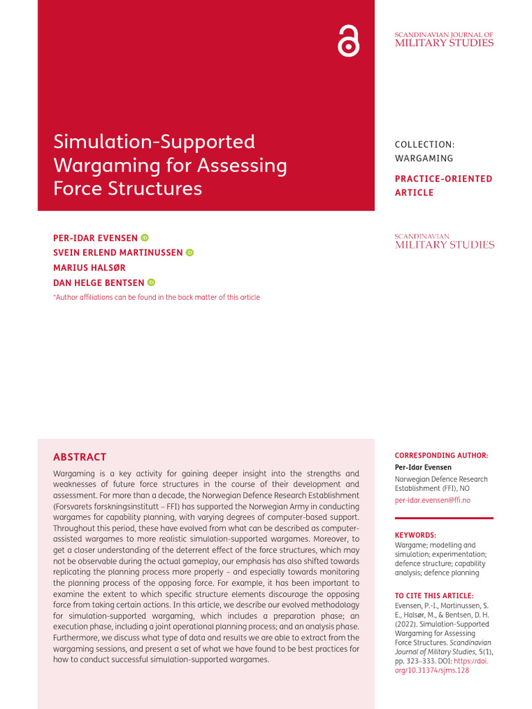 Non-Simulation Wargaming Insights | PDF | Military