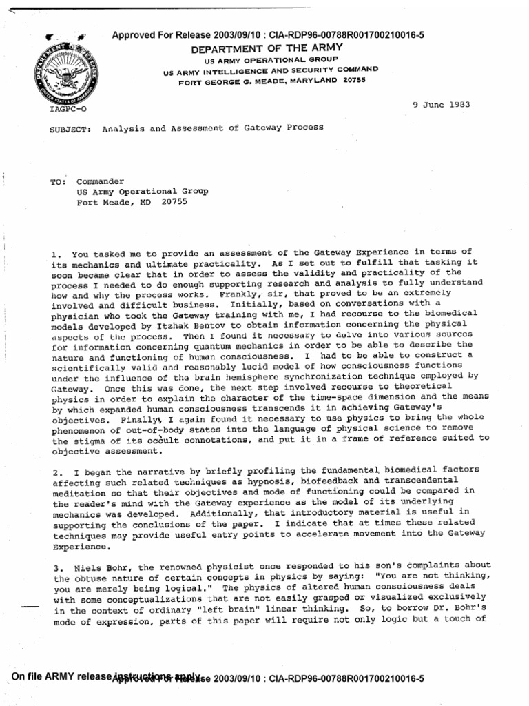 CIA Reality Shifting Document | PDF