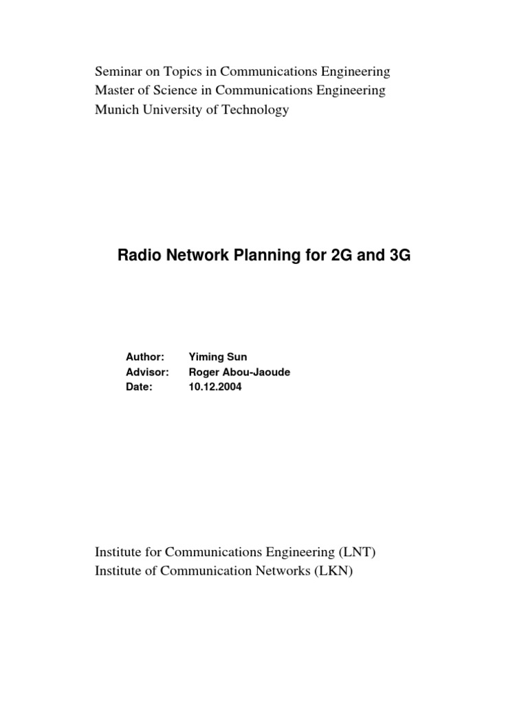 Radio Network Planning For 2G and 3G | PDF | Computers