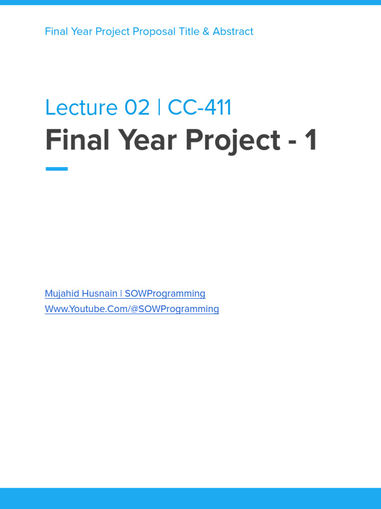 02 - Final Year Project - 1 Proposal - Mujahid Husnain | PDF | Mobile ...