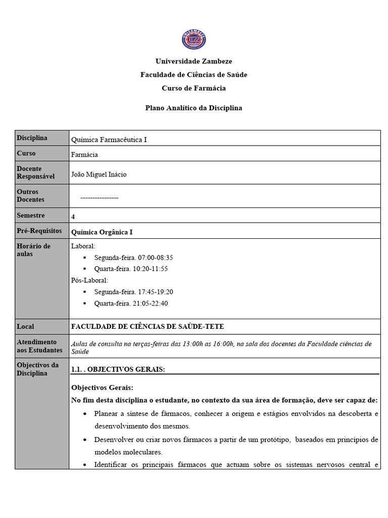 Ficha Quifa 1 2024 | PDF | Química | Science