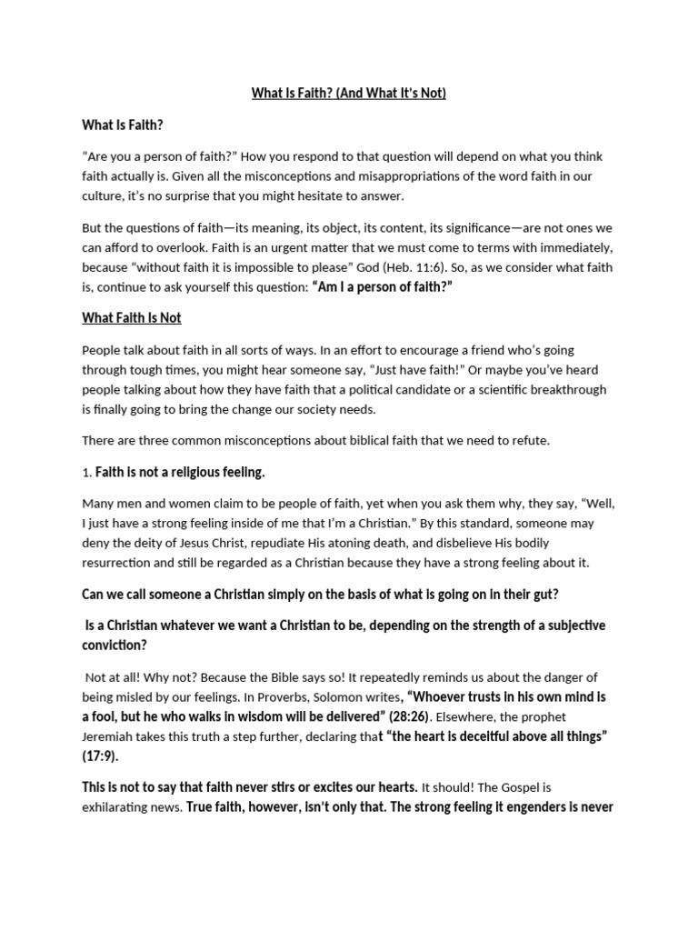 Understanding Biblical Faith Explained | PDF | Faith | Jesus