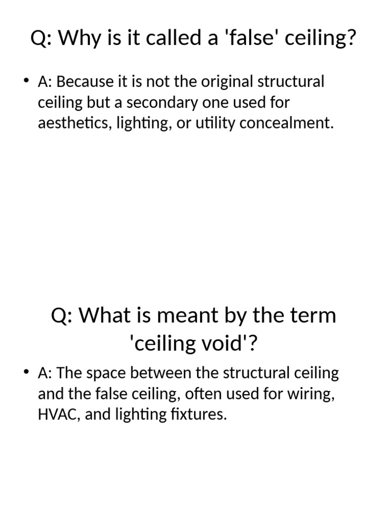 False Ceiling Viva QA Set | PDF | Ceiling | Drywall