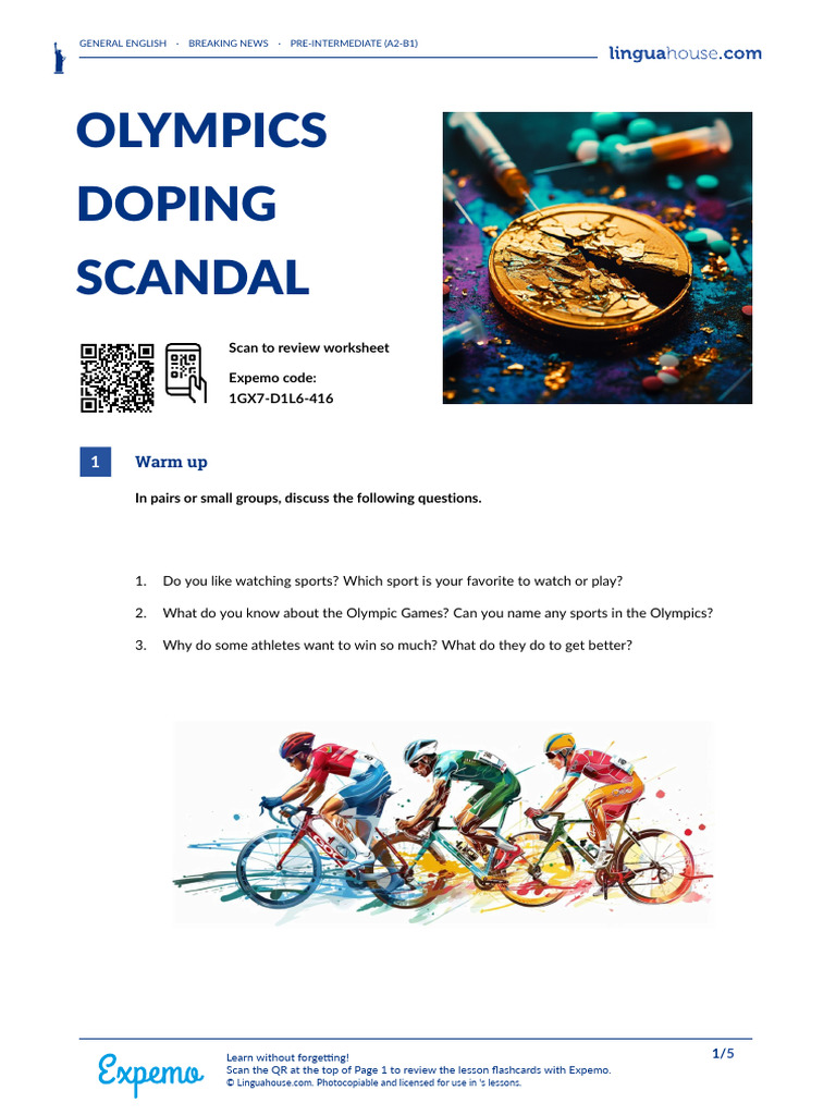 Olympics Doping Scandal American English Student A2 B1 | PDF | Doping ...
