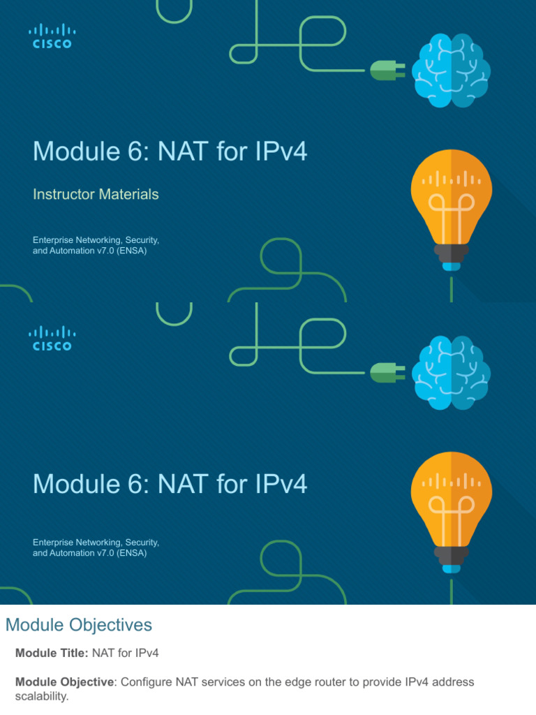 Configuring NAT for IPv4 in ENSA | PDF | I Pv6 | Ip Address