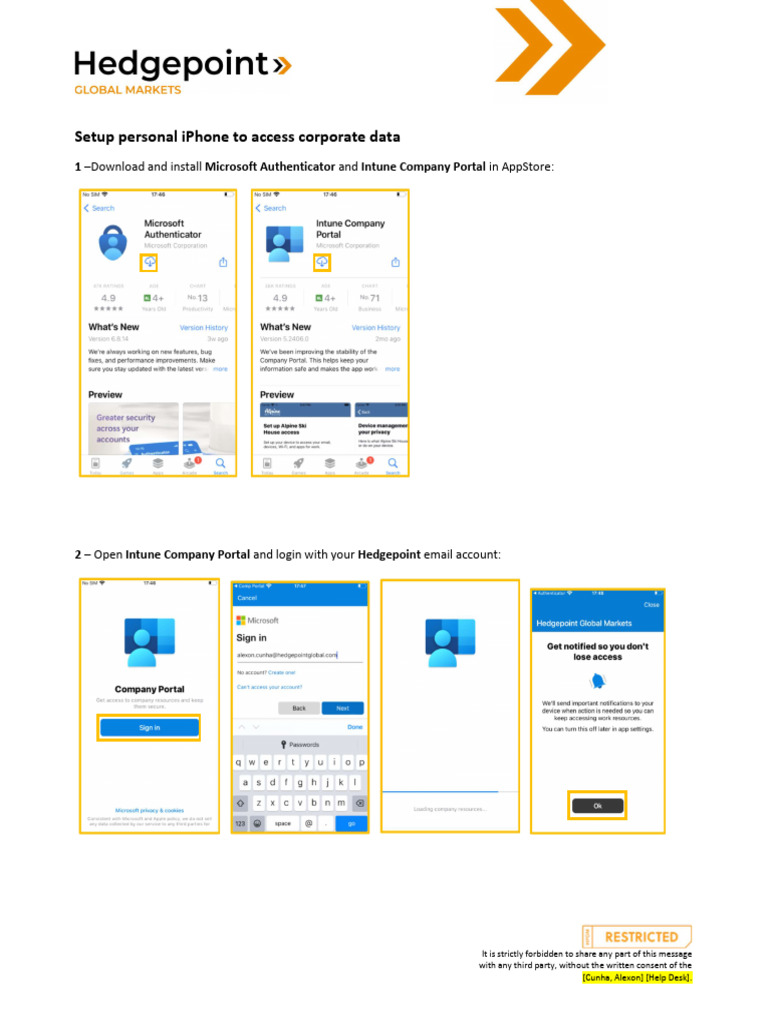 iPhone BYOD User Setup | PDF | Mobile App | I Phone