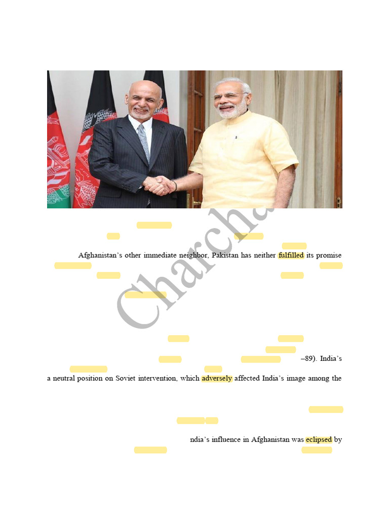 Indo-Afghan Relations - Turning A New Page Under Modi 1 | PDF ...