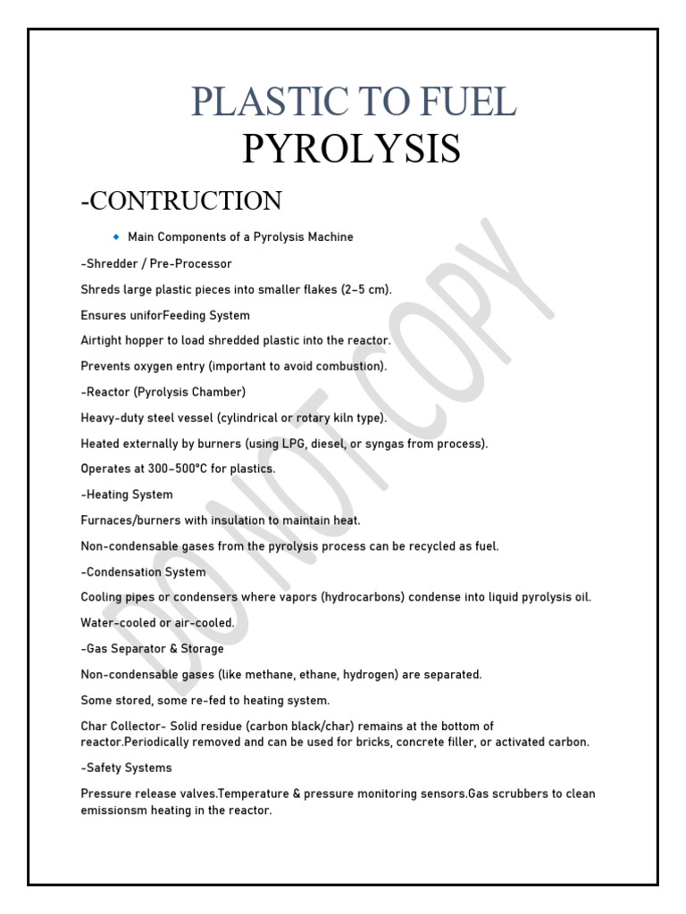 Plastic Pyrolysis: Fuel & Construction Solutions | PDF | Pyrolysis ...
