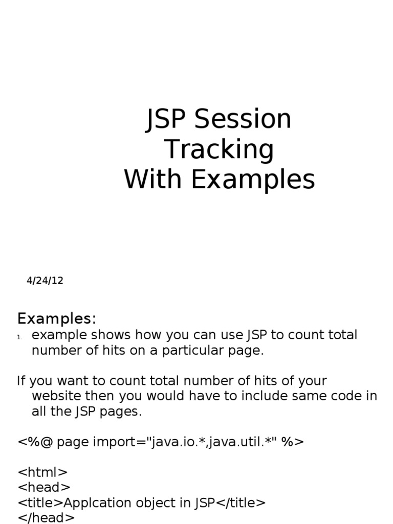 JSP Session Tracking With Examples | Download Free PDF | Http Cookie | Web Server