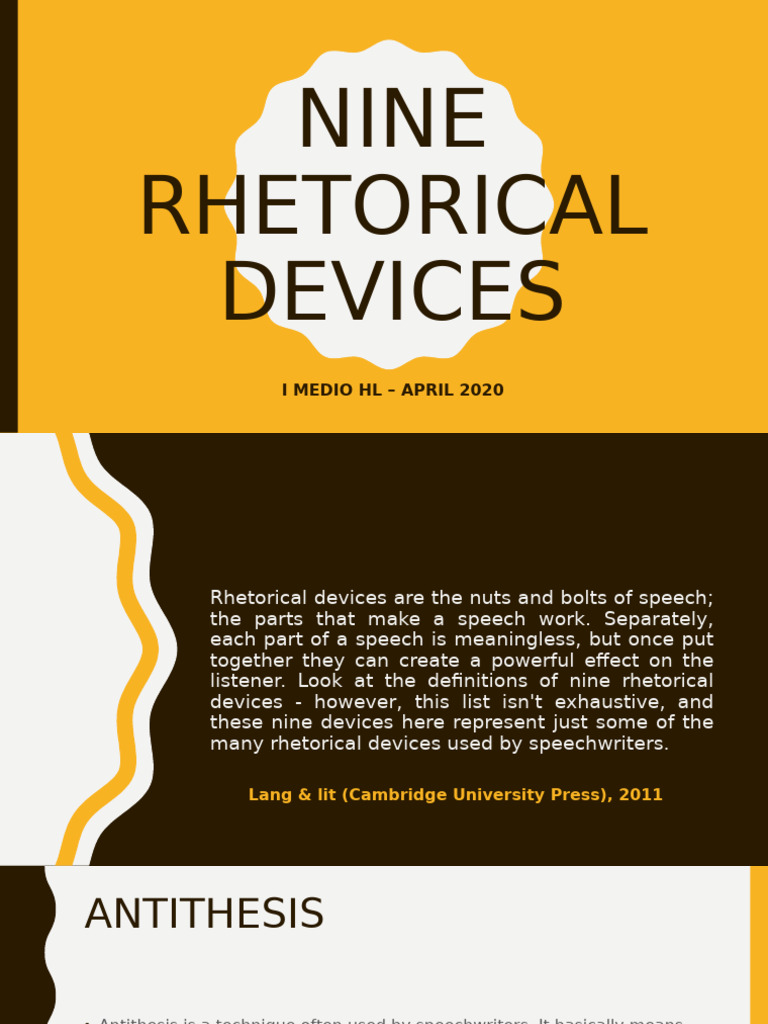 Nine Essential Rhetorical Devices | PDF | Grammar | Linguistics