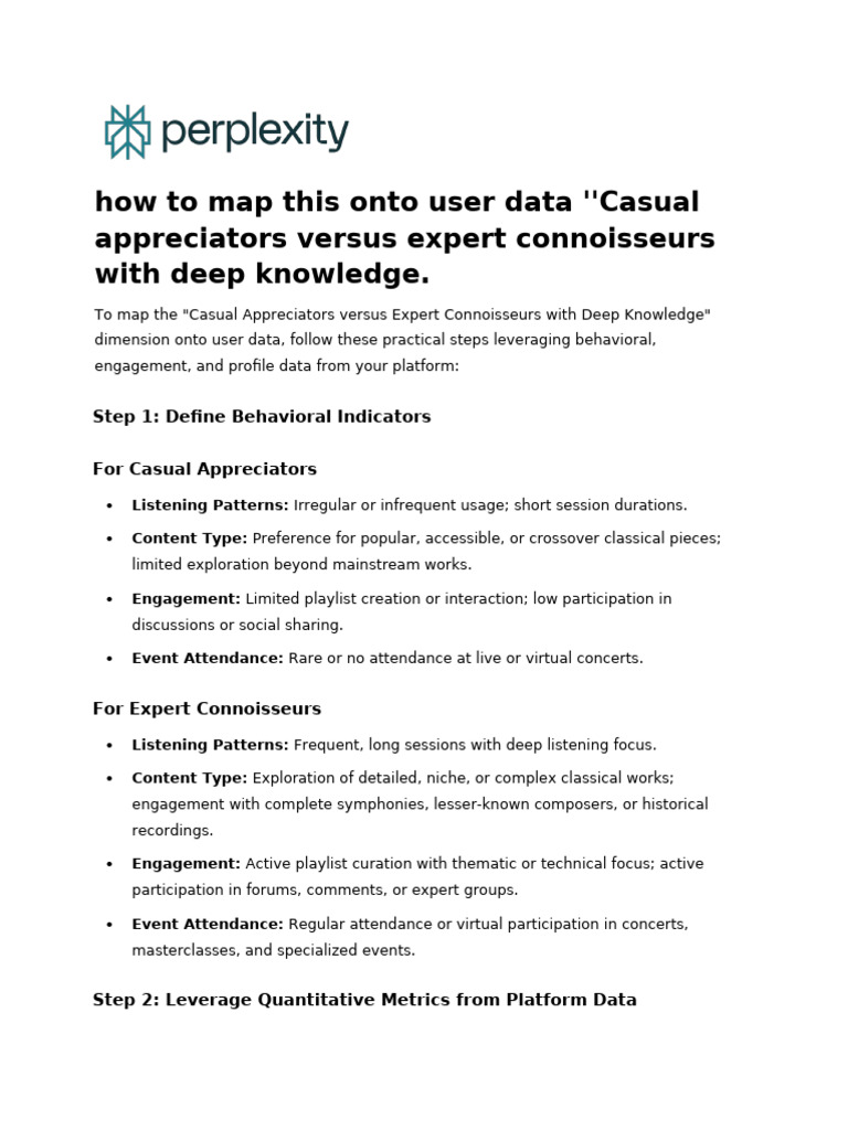 How To Map This Onto User Data ''Casual Appreciato | PDF | Data | Expert