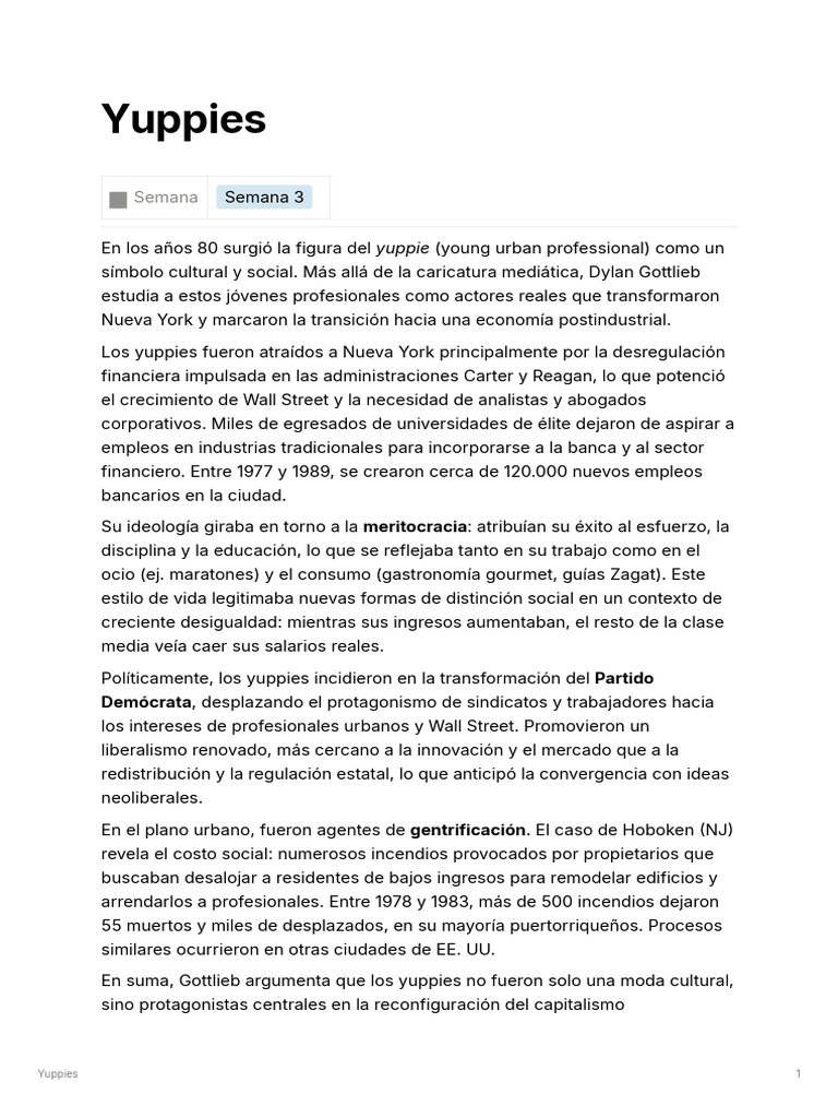 Yuppies | PDF | mundo financiero | Neoliberalismo