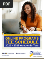 USIU Africa Online Programs Fee Schedule 2024 2025 | PDF | Banks | Fee