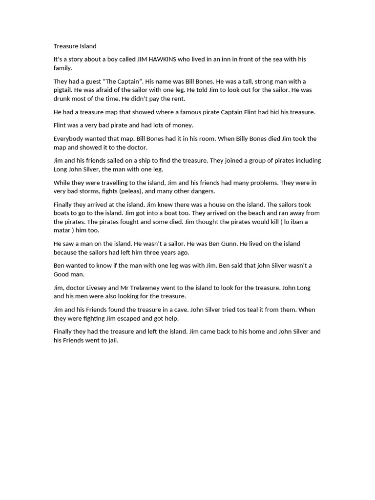 Jim Hawkins' Treasure Island Adventure | PDF