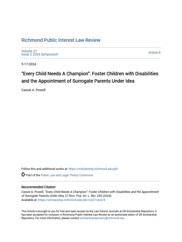 Every Child Needs A Champion - Foster Children With Disabilities | PDF ...