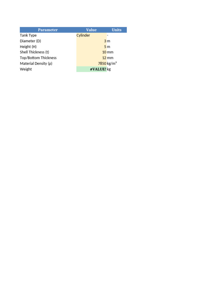 Tank Weight Calculator Fixed | PDF
