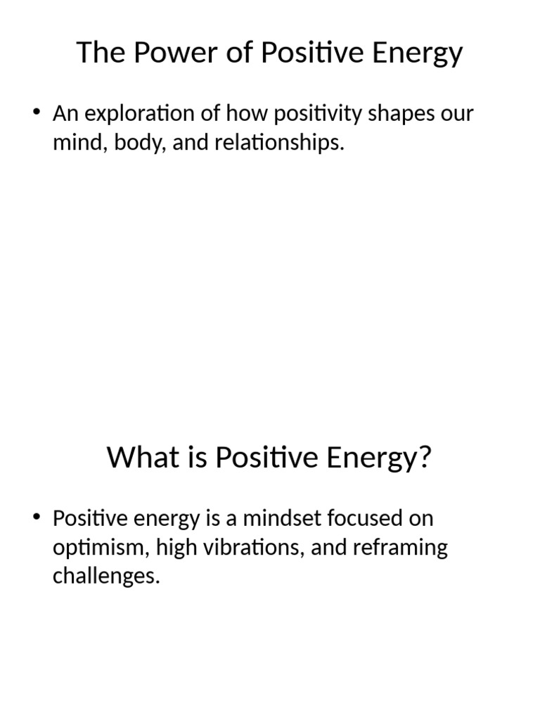 Power of Positive Energy Presentation | PDF