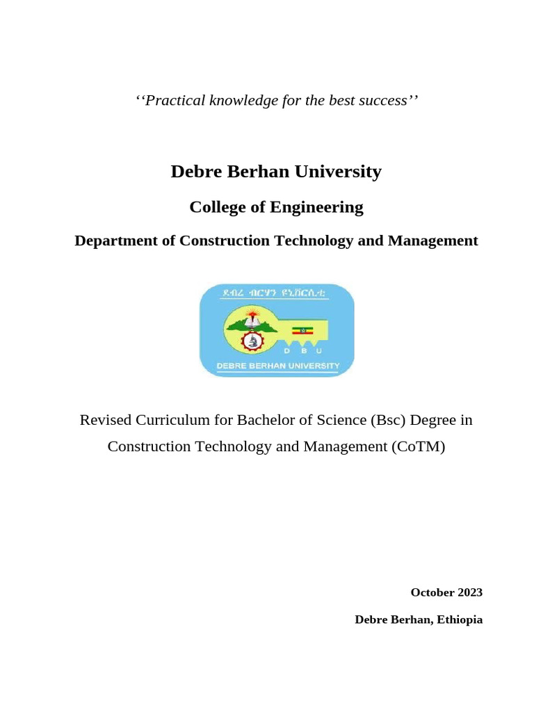 CoTM - Curriculum Revised For UAS, DBU2023 | PDF | Academic Degree | Engineering