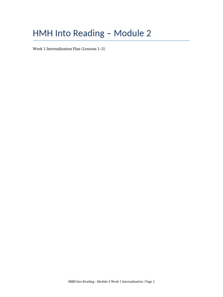 HMH Module2 Week1 Internalization WithPrep | PDF | Grammar | Human Communication