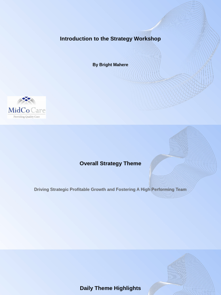 Strategy Workshop Overview and Agenda | PDF
