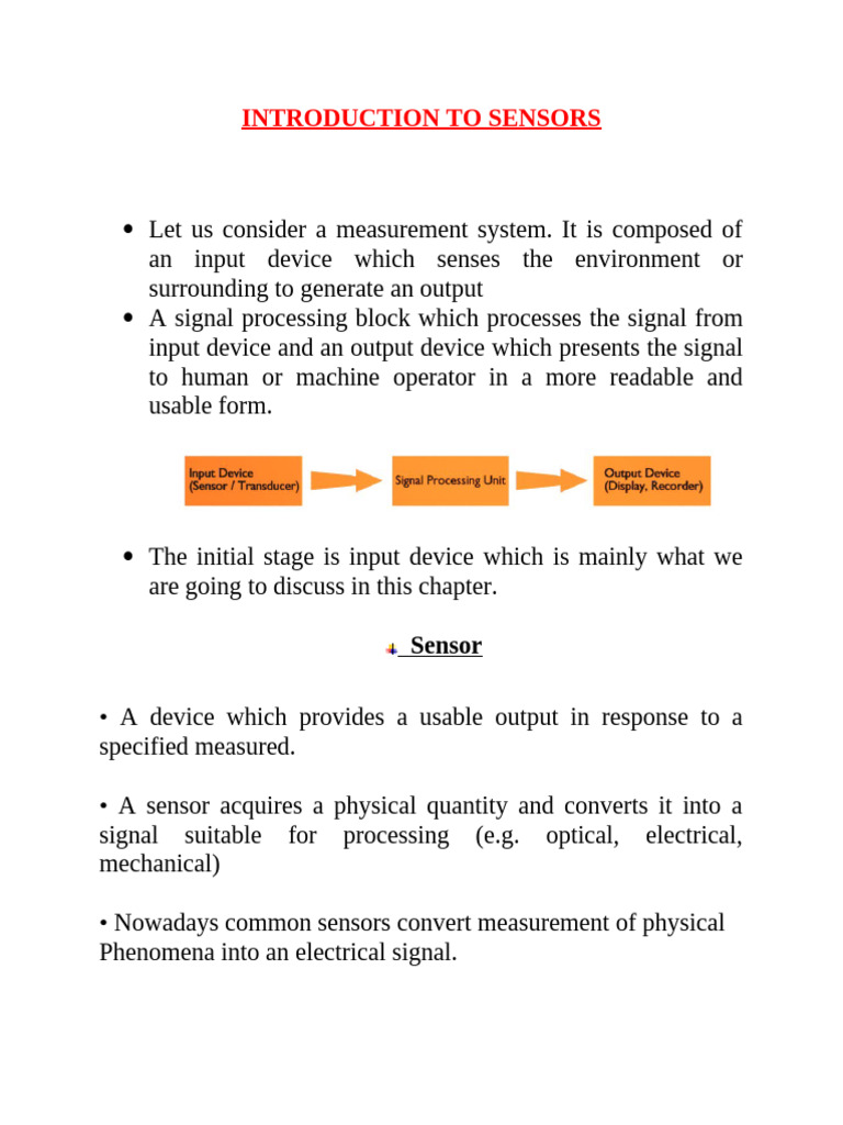 Introduction to Sensor Technology | PDF | Sensor | Thermocouple