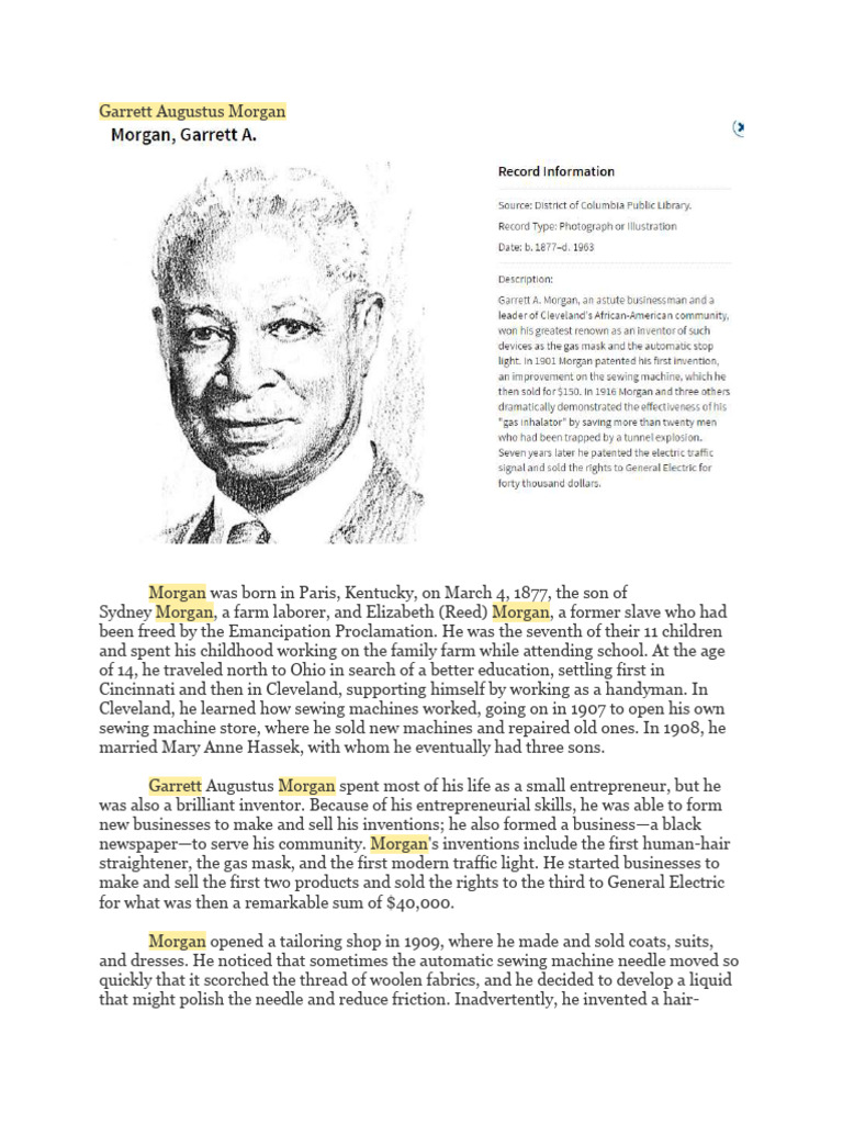 Garrett Augustus Morgan | PDF