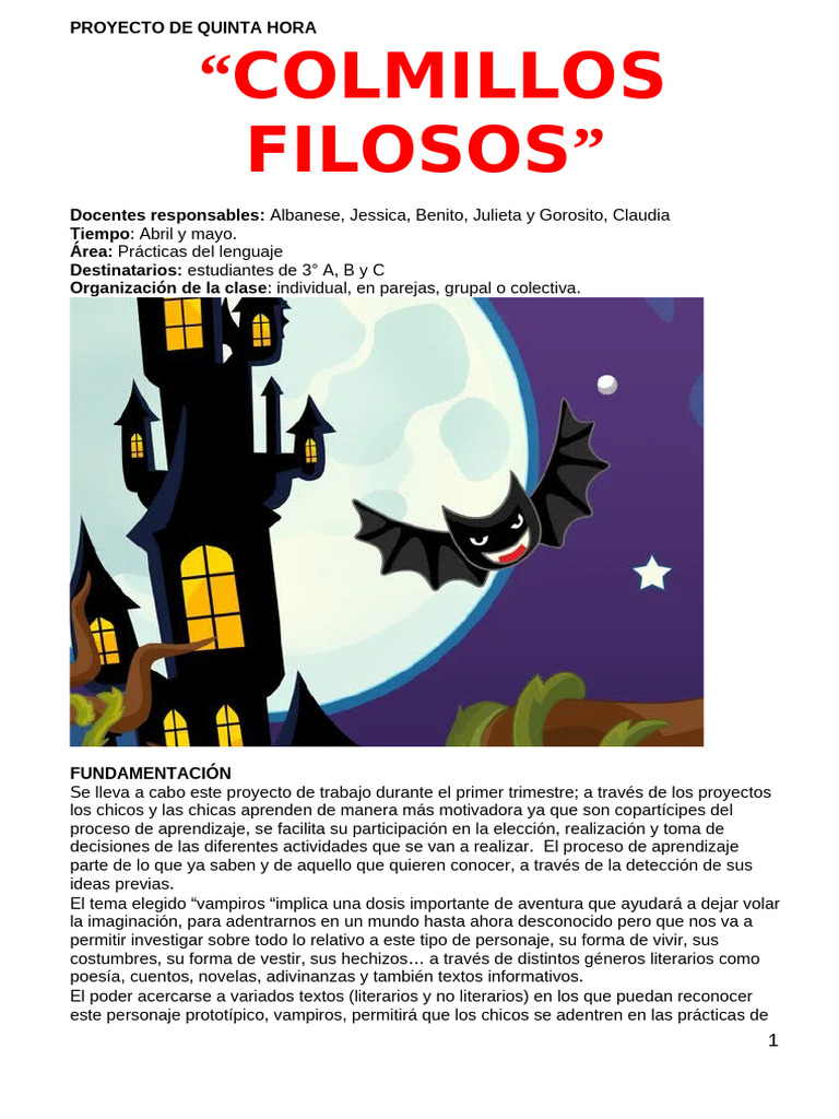 Proyecto Colmillos Filosos | PDF | Cuentos | Poesía