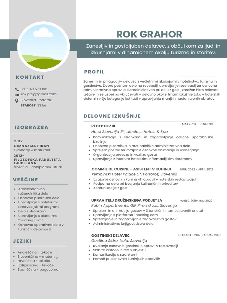 Gray and Green Simple Professional CV Resume | PDF