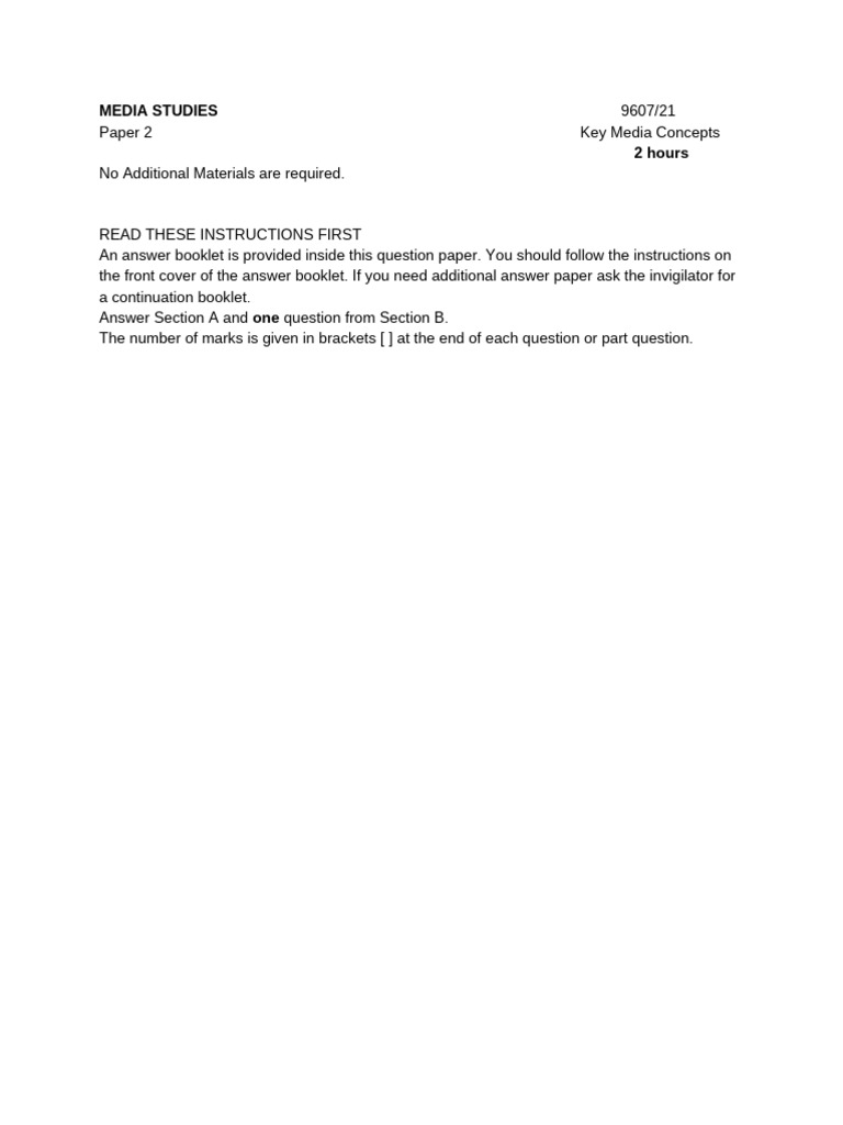Media Studies As Mock | PDF