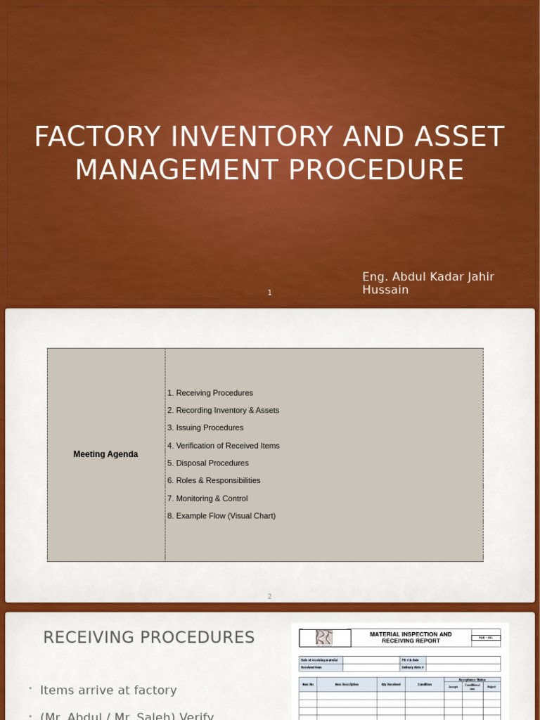 Factory Inventory and Asset Management Procedure | PDF | Inventory ...