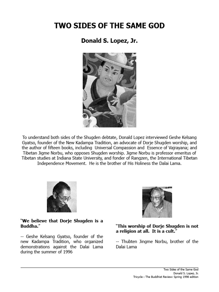 Two - Sides - of - The - Same - God Dorje Shugden | PDF | Dalai Lama ...