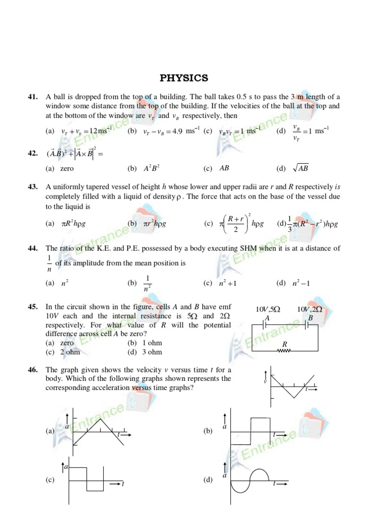 Physics: V and V Respectively, Then V V V V V V | PDF | Mass | Acceleration