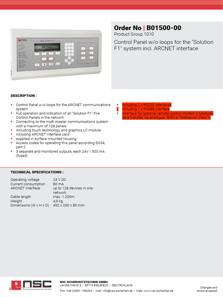 Fire Repeater Control Panel W - o Loops | PDF