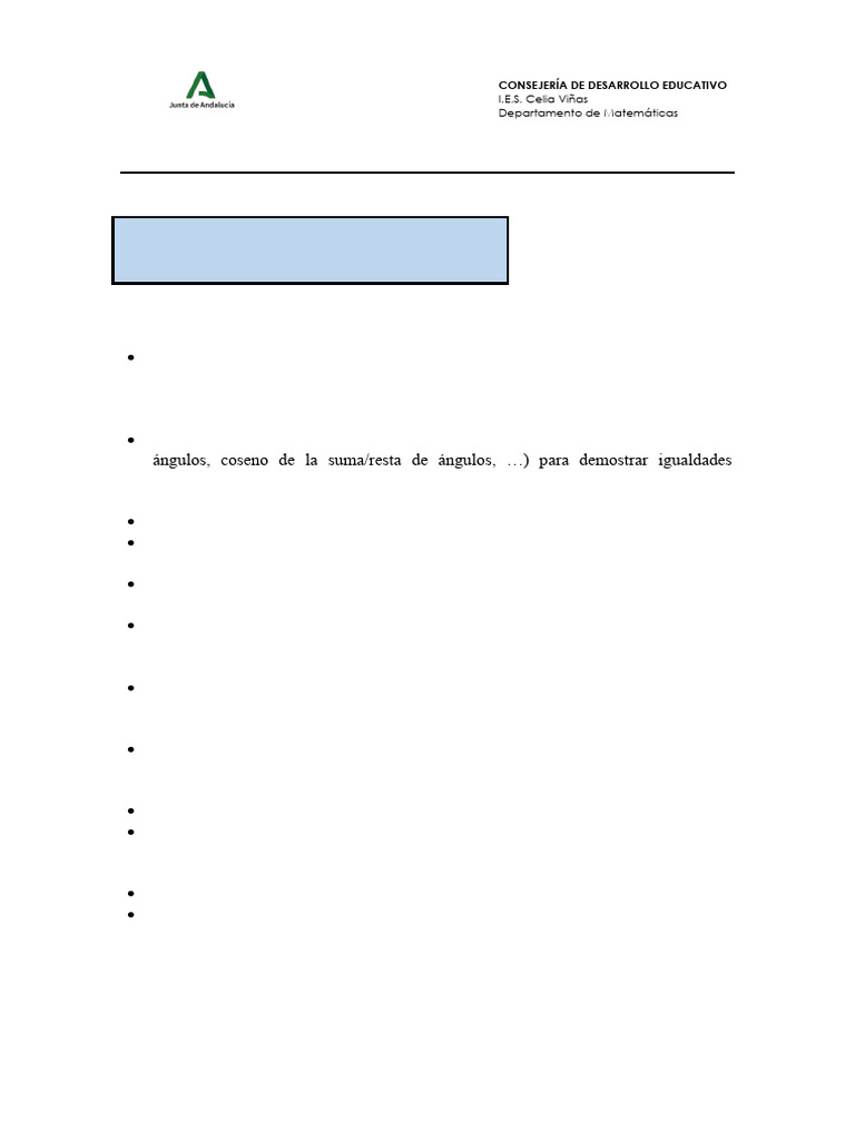 Previo Examen Mat I Eval II | PDF | Trigonometría | Triángulo